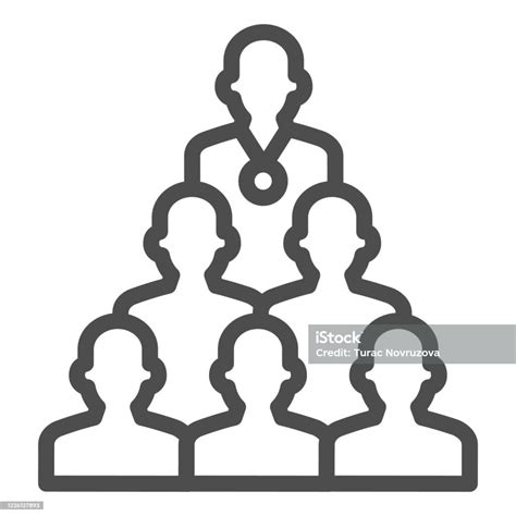 리더 및 팀 라인 아이콘 비즈니스 팀워크 개념 흰색 배경에 중앙 기호에 리더와 사람들의 군중 개요 스타일의 임원 및 직원 아이콘 벡터 그래픽 0명에 대한 스톡 벡터 아트 및