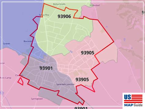 Salinas Ca Zip Code Map 5 Zip Codes Us Map Guide