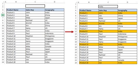 search and highlight data in excel with conditional formatting