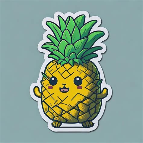Premium Ai Image Cute Icon Fruit Pineapple