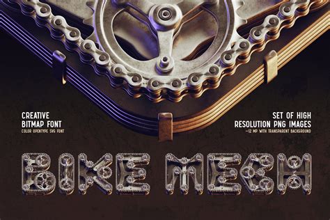 Bike Mech Color Bitmap Font By Gleb And Natasha Guralnyk Thehungryjpeg