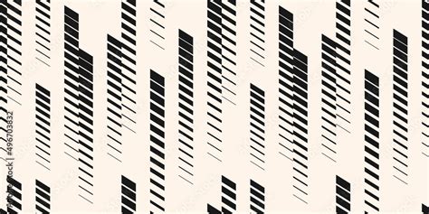 Vector Abstract Geometric Seamless Pattern With Vertical Fading Lines Tracks Halftone Stripes