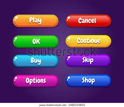 game ui set of buttons gui to build 2d games vector can be used in
