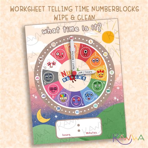 Jual Kawwa ~ Poster Interaktif Belajar Jam Dan Waktu Numberblocks Clock Shopee Indonesia