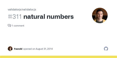 natural numbers · issue 311 · validatorjs validator js · github