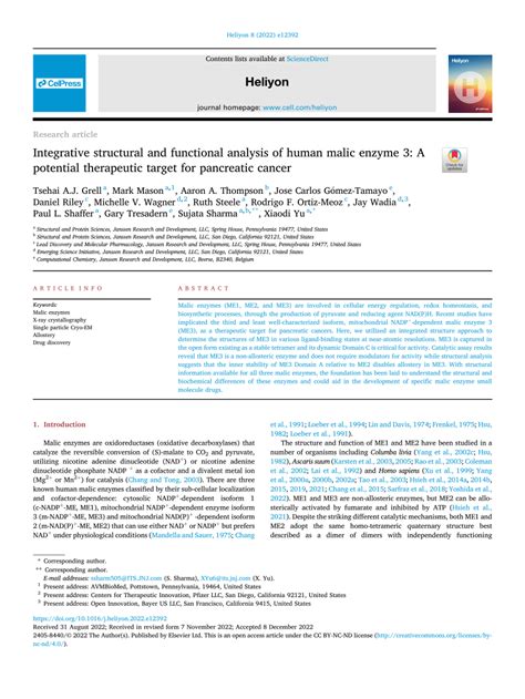 Pdf Integrative Structural And Functional Analysis Of Human Malic