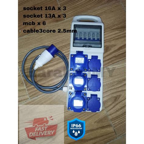 🔥portable Distribution Db Box🔥 Weatherproof Industry Socket 3 Pin 16a