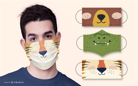 Animal Face Mask Design Pack Vector Download