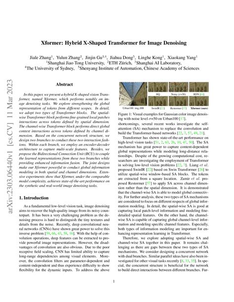 Xformer Hybrid X Shaped Transformer For Image Denoising Deepai