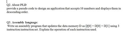 Solved Provide A Pseudo Code To Design An Application That