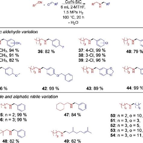 Scope Of Secondary Amines Using Aromatic Nitriles And Aldehydes Download Scientific Diagram