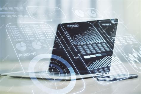 Premium Photo Multi Exposure Of Abstract Statistics Data Hologram