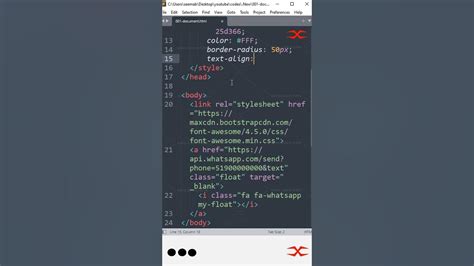 Whatsapp Floating Button Html Css Youtube