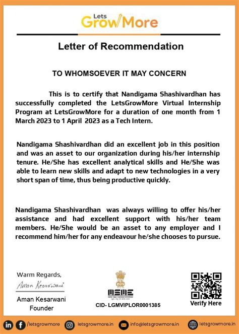 Shashivardhan Nandigama On Linkedin Lgm Lgmvip Letsgrowmore Lgm Internship Letsgrowmore