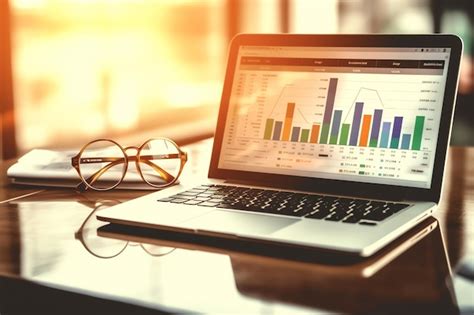 Premium Ai Image Business Analytic Presentation Laptop Screen
