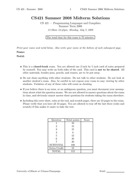 7 Solved Questions On Programming Languages Midterm Exam Cs 421