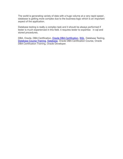 database testing for beginners pdf