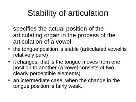 Articulatory Classification Of English Vowels Vowels