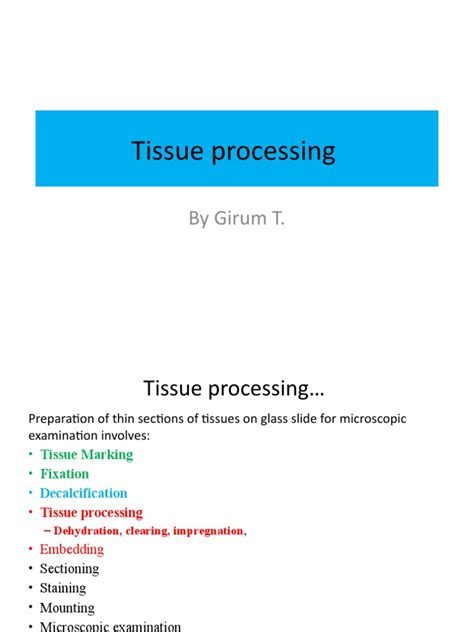 Tissue Processing Pdf Histology Microscopy