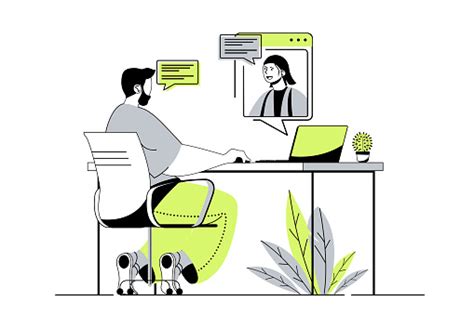 웹 사이트 디자인을 위한 평면 만화 사람들과 비디오 채팅 웹 개념 노트북 프로그램에서 화상 통화로 여성과 대화하는 남성 가상