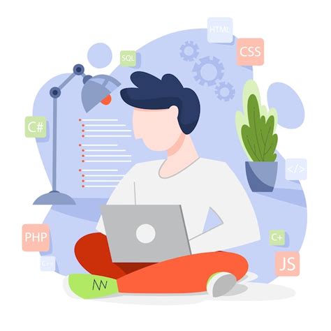 Premium Vector Programming Concept Idea Of Working On The Computer