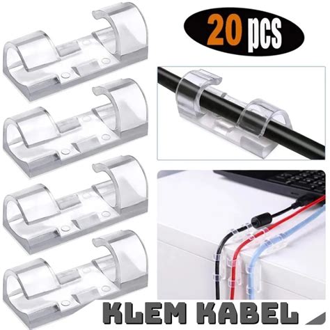 Jual D Penjepit Kabel Tempel Klip Kabel Organizer Meja Dinding Klem Cable Perapih Wire Hose