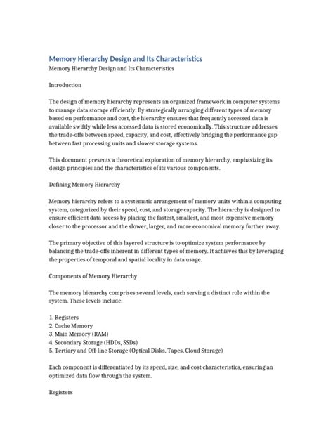 Memoryhierarchydesign Pdf Computer Data Storage Random Access Memory