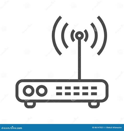 Router Line Icon Stock Vector Illustration Of Connect 86147021