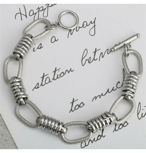 남녀공용 펑크힙합체인 팔찌 써지컬스틸 티몬