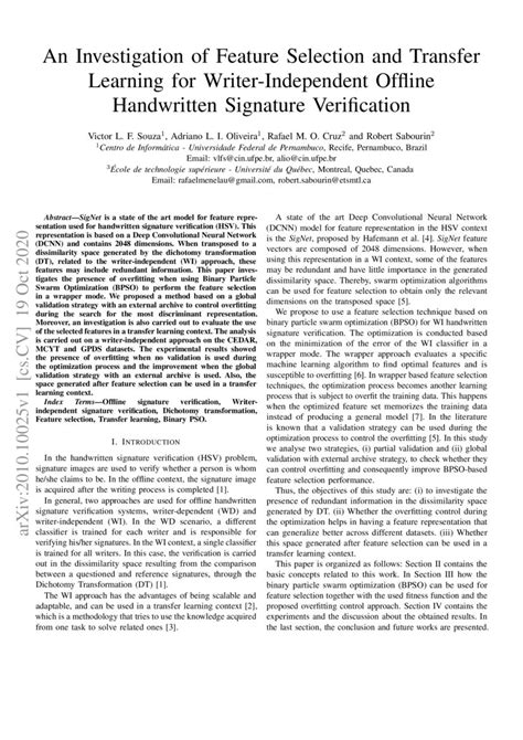 An Investigation Of Feature Selection And Transfer Learning For Writer