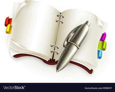 Notebook With Pen Royalty Free Vector Image VectorStock