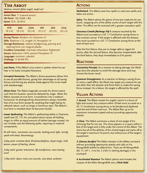 Help Me Make This Better Abbot Stat Block Rcurseofstrahd Help Me Make This Better Abbot Stat Block Rcurseofstrahd