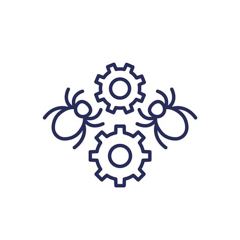 Premium Vector Debugging And Testing Line Icon With Bugs Vector