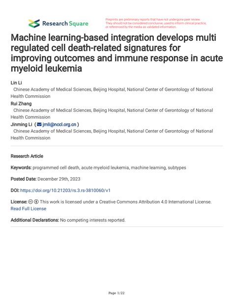 Pdf Machine Learning Based Integration Develops Multi Regulated Cell Death Related Signatures