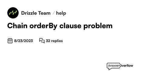 Chain Orderby Clause Problem Drizzle Team