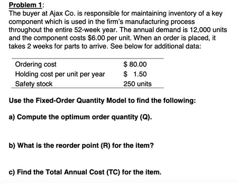solved problem 1 the buyer at ajax co is responsible for