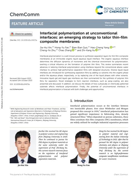 Pdf Interfacial Polymerization At Unconventional Interfaces An Emerging Strategy To Tailor