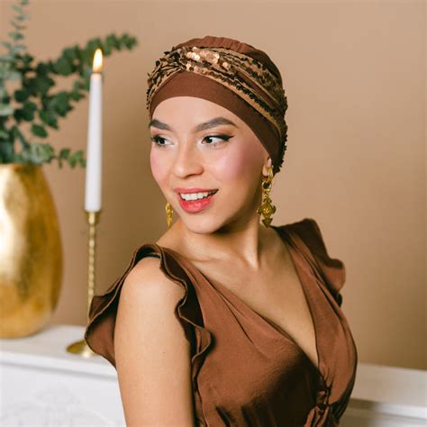 Turban Cappio Paillettes Bronze Bei Kopfrausch Ch Kopfrausch Schweiz