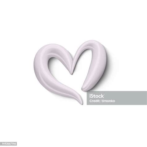 클리핑 경로가 있는 흰색 배경에 분리된 3d 붓글씨 하트 낭만적 인 비문 해피 발렌타인 데이 또는 결혼식 날 2 월 14 일 휴일 인사 일러스트 14에 대한 스톡 사진 및