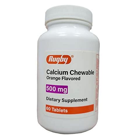 Rugby 500 Mg Calcium Chewable Tablets Dietary Supplement Orange