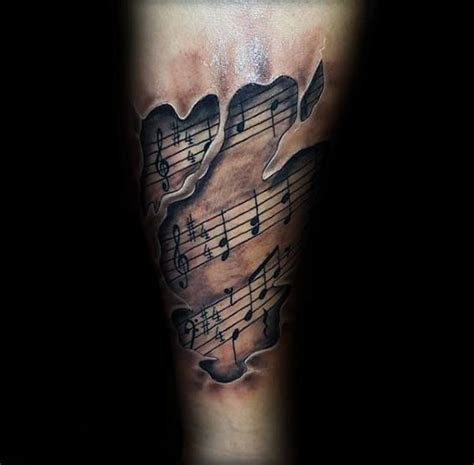 75 Music Note Tattoos For Men Auditory Ink Design Ideas Music Notes