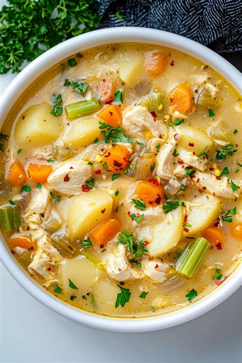 Comforting Chicken Soup With Potatoes Recipe Chicken Soup Meal Prep