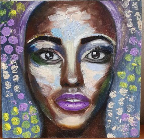 Картина маслом екзотическая девушка 16 5х16 5см двп поп арт африканка — цена 430 грн в каталоге