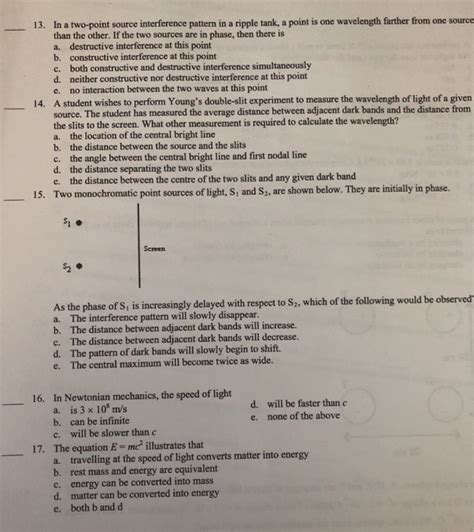 Solved E 13 In A Two Point Source Interference Pattern In