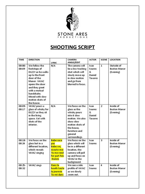 unit 8 shooting script pdf