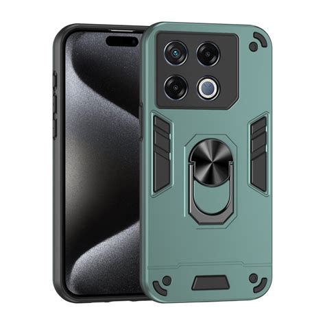 For Infinix Gt Pro Shockproof Metal Ring Holder Phone Case Green