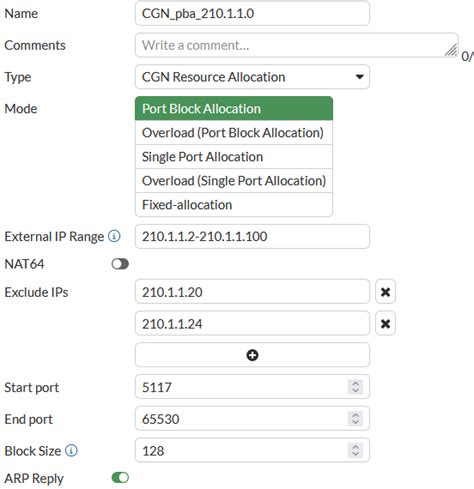 Port Block Allocation Cgn Ip Pool Fortigate Fortios 764