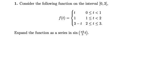 Solved Consider The Following Function On The Interval Chegg