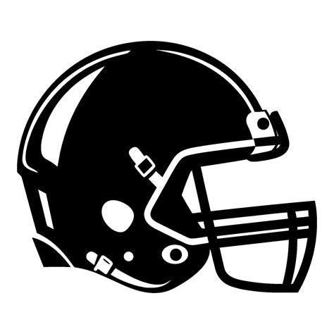 American Footballer Helmet Vector Silhouette Black Silhouette Of