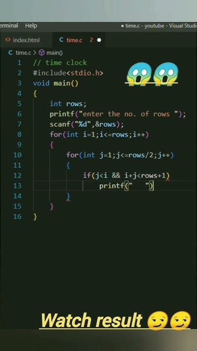 Time Clock Pattern In C Shorts Ytshorts Patternprogram Coding Youtube